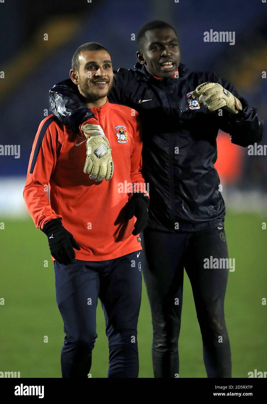 Coventry City's Marcus Tudgay (left) and goalkeeper Reice Charles-Cook ...