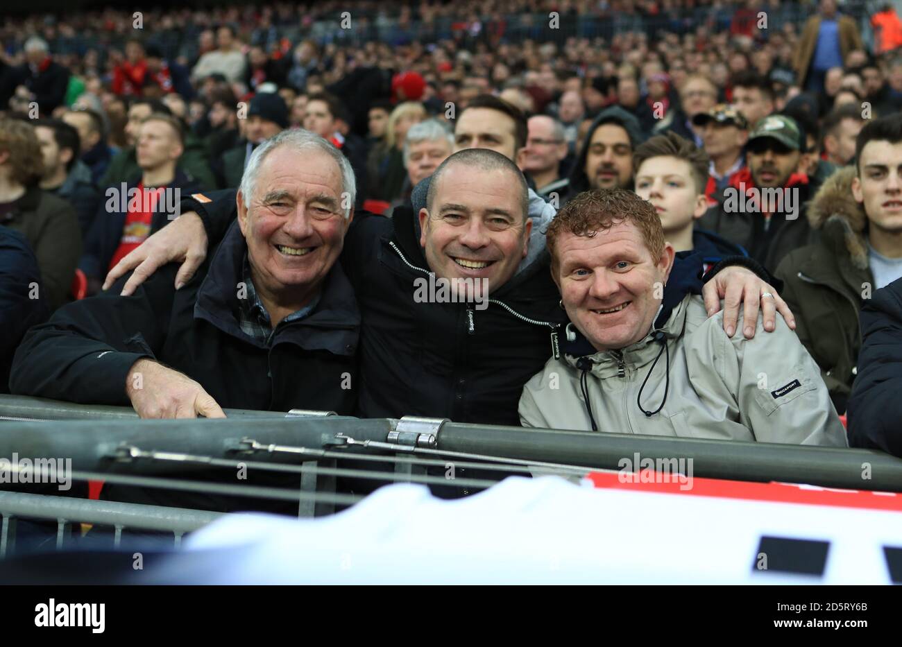 Manchester United supporters in the stands at Wembley Stock Photo - Alamy