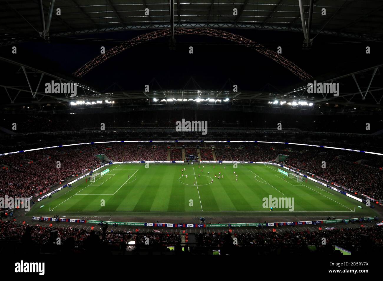 A general view from the top of the stands at Wembley Stadium during the ...