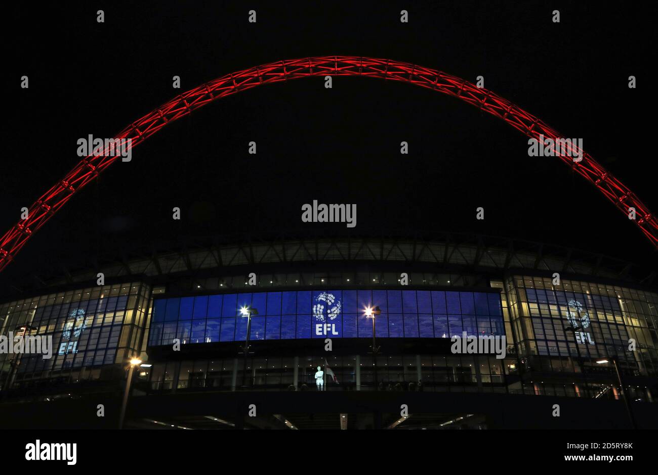 A general view as EFL branding is shown on the large screen after the ...