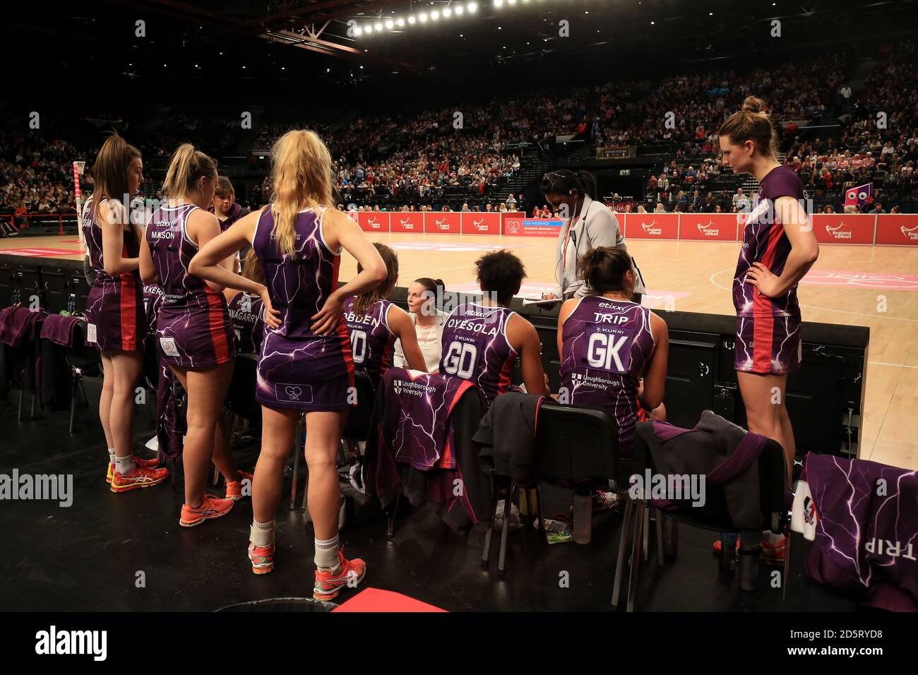 Loughborough Lightning Coach Karen Atkinson (centre) talks tactics ...