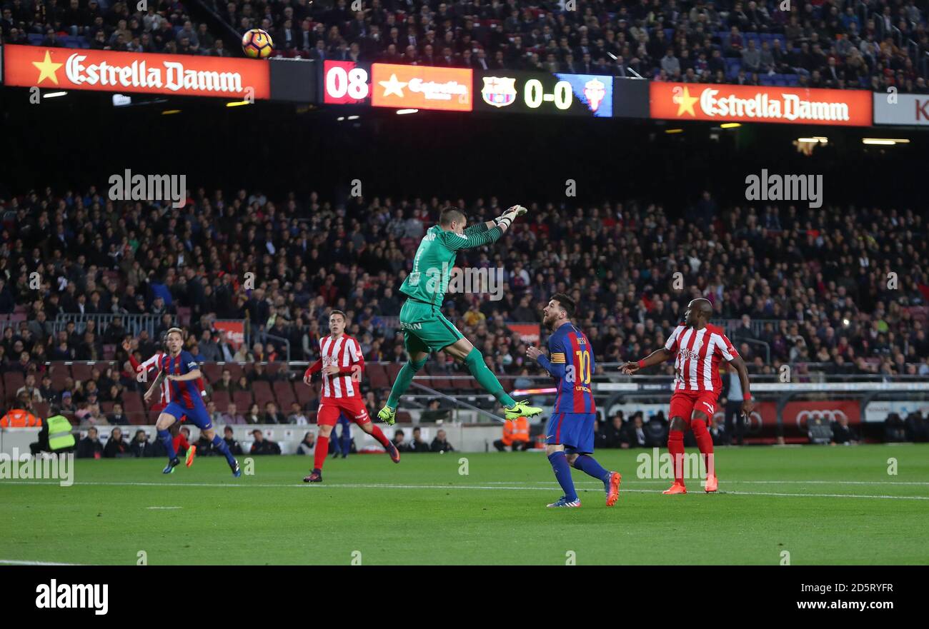 Barcelona's Lionel Messi scores their first goal Stock Photo - Alamy