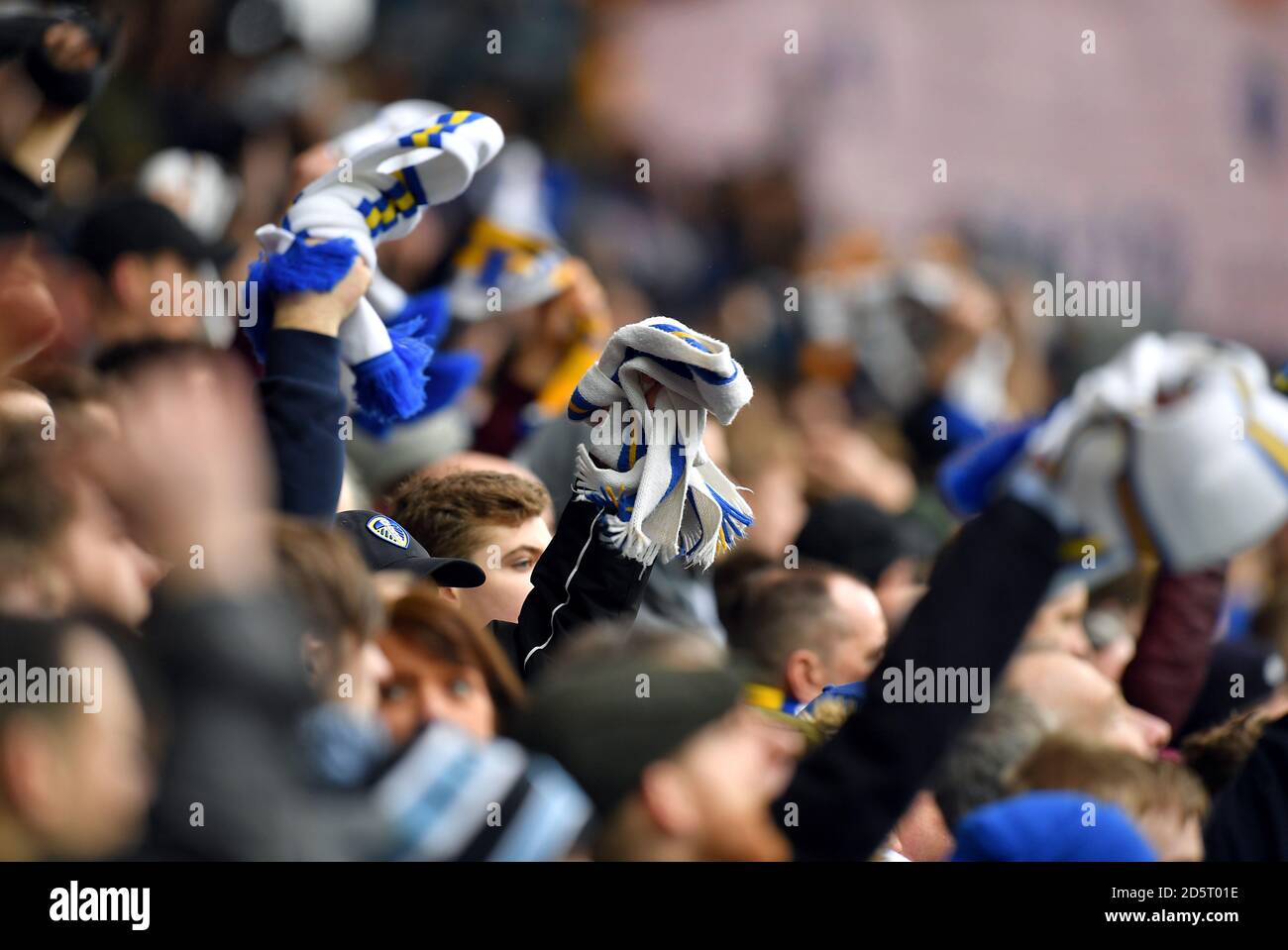 Leeds United fans in the stands Stock Photo - Alamy