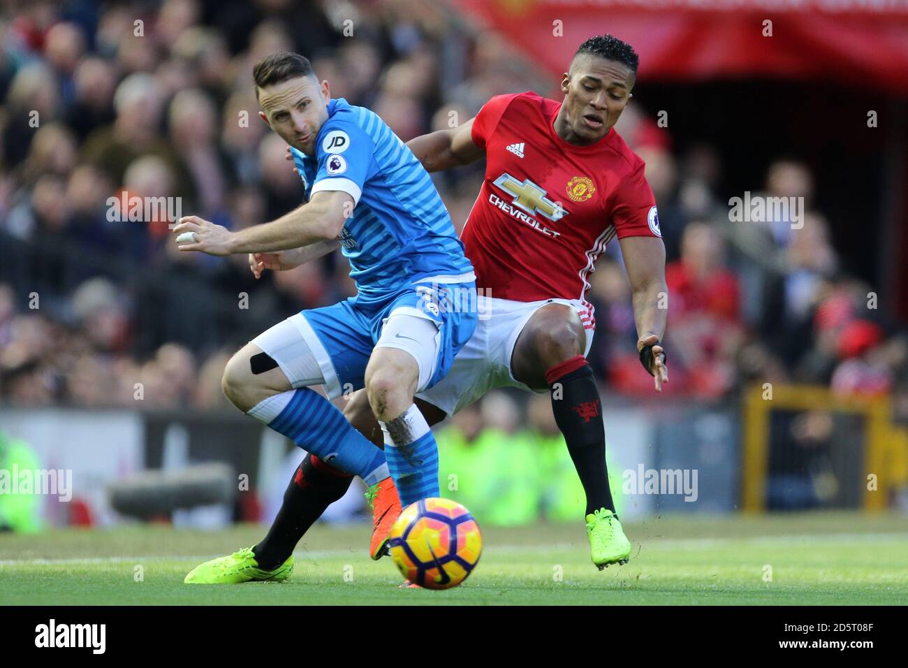 Manchester United's Luis Antonio Valencia (right) and AFC Bournemouth's ...