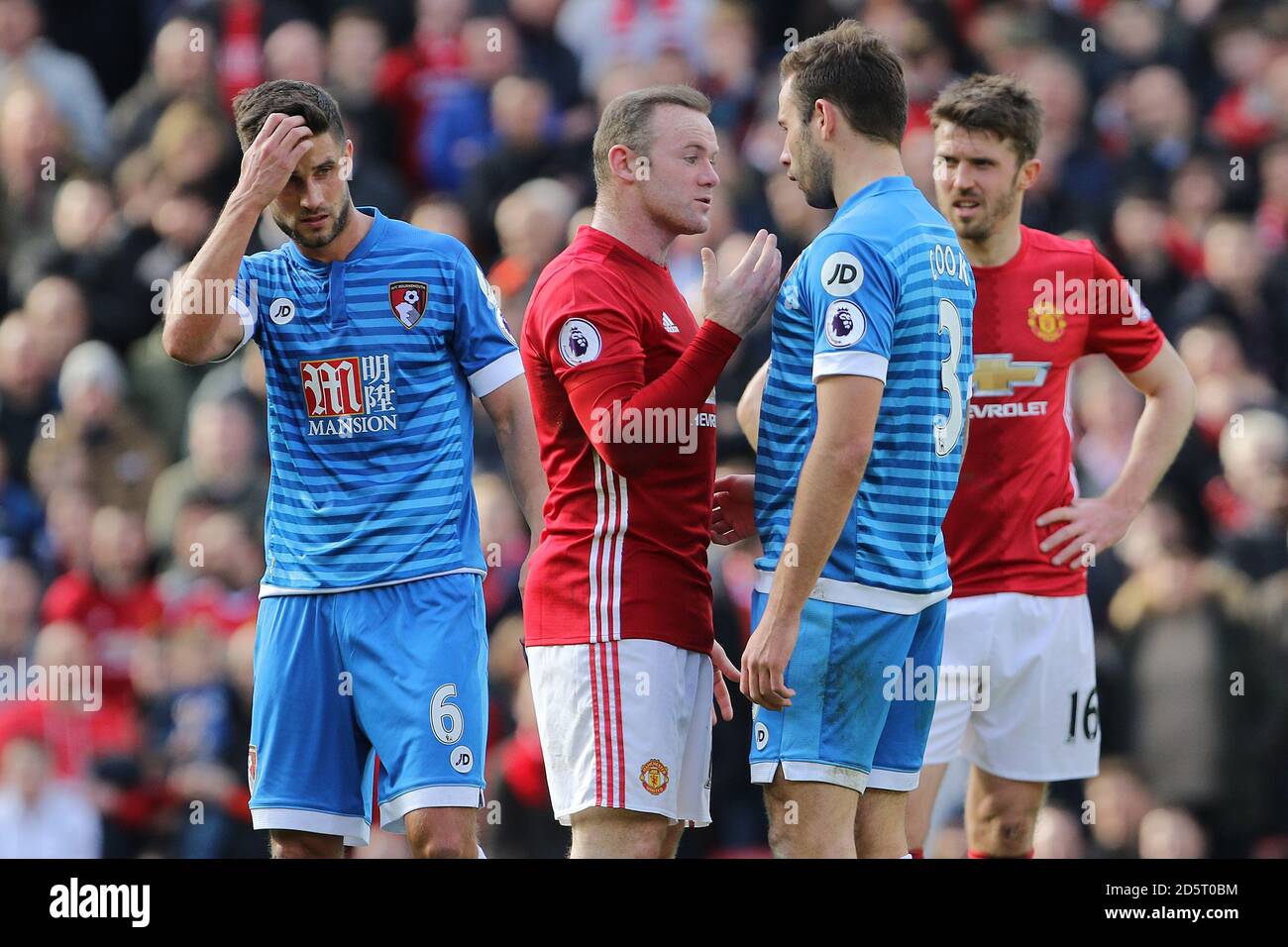Manchester United's Wayne Rooney (centre) and AFC Bournemouth's Steve ...