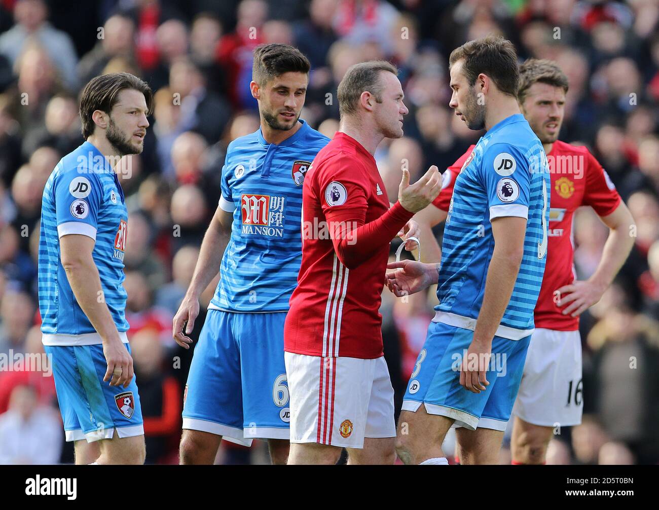 Manchester United's Wayne Rooney (centre) and AFC Bournemouth's Steve ...