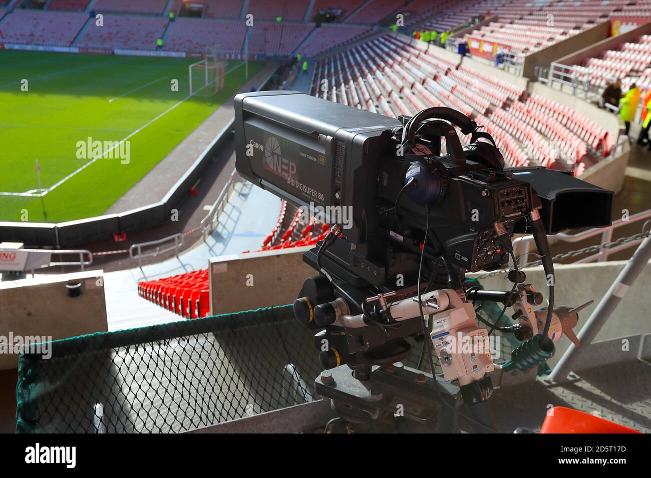 General view of television cameras at The Stadium of Light Stock Photo ...