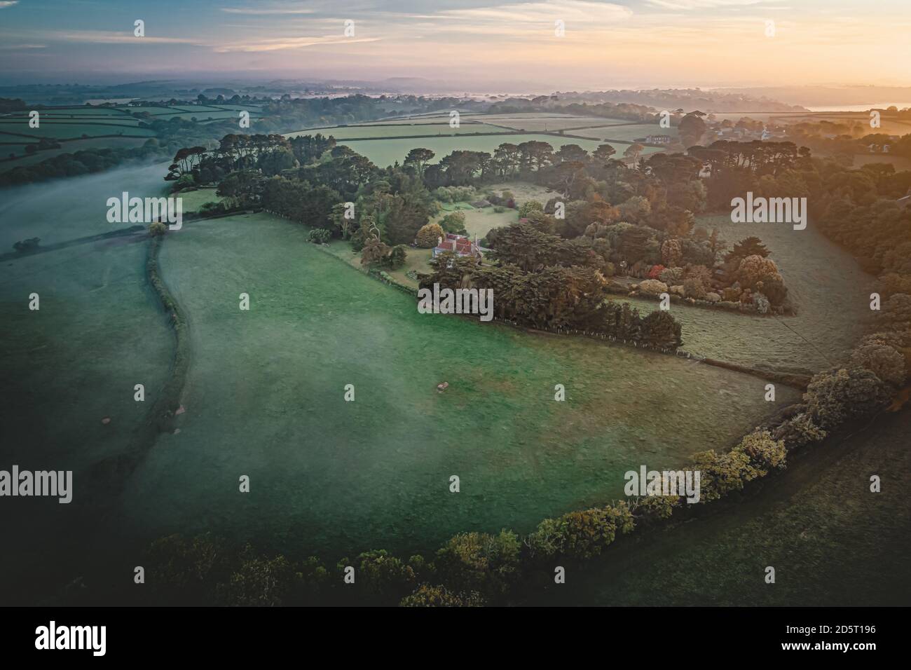 Helford Passage, Cornwall, Aerial Panoramic Stock Photo - Alamy