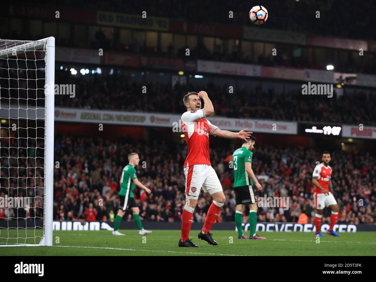 Arsenals aaron ramsey celebrates hi-res stock photography and images ...