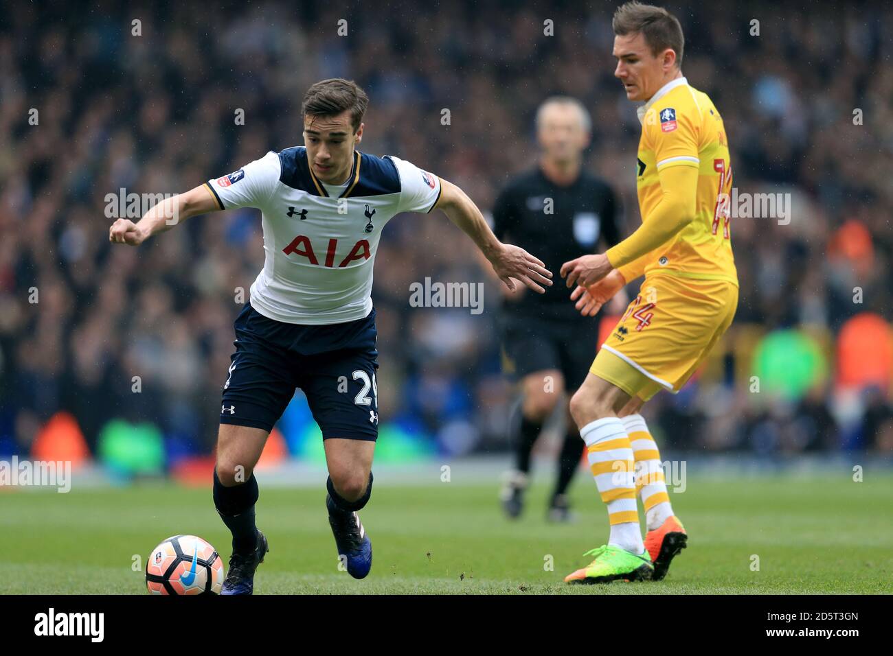 Tottenham Hotspur's Harry Winks (left) and Millwall's Jed Wallace ...