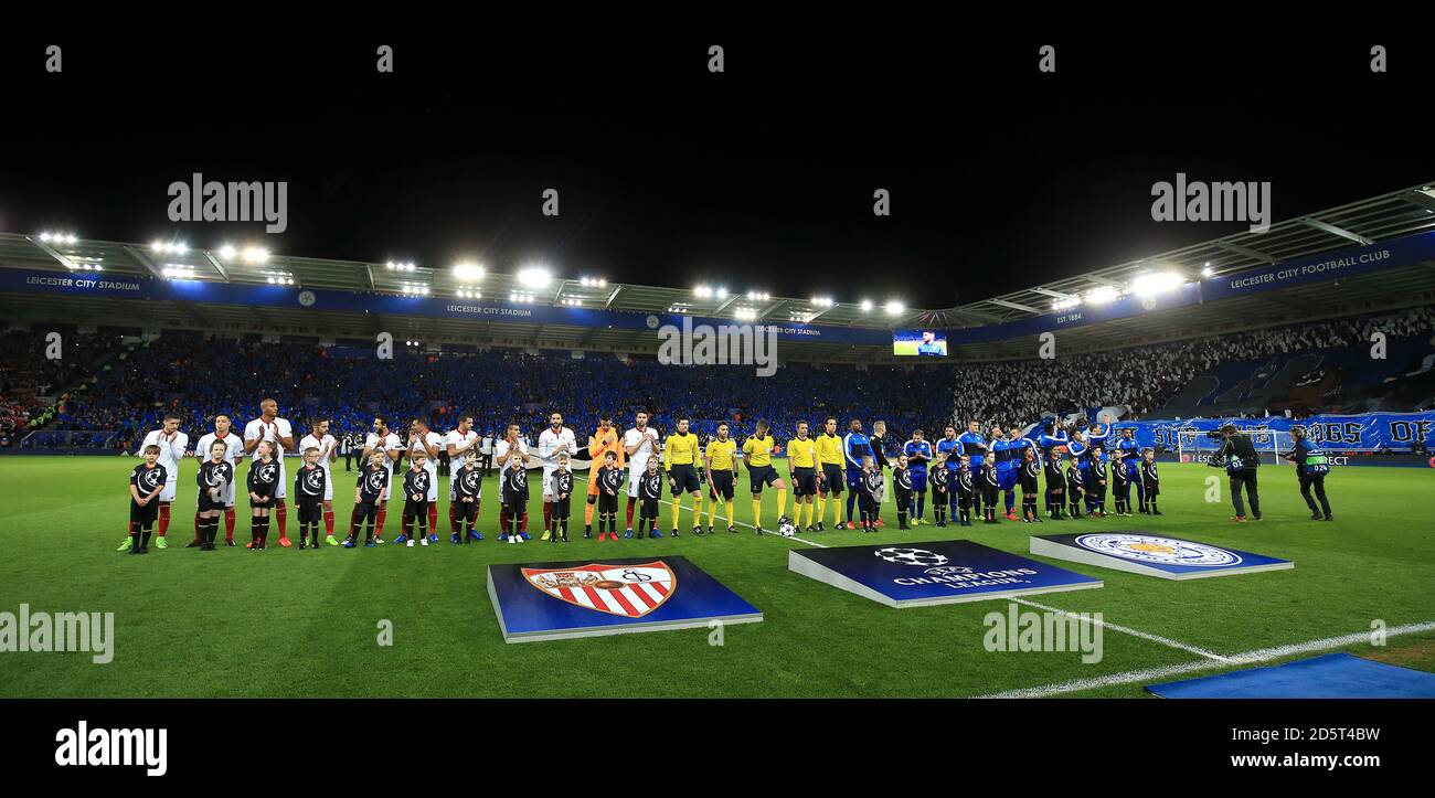 The two team's line-up before kick-off Stock Photo - Alamy