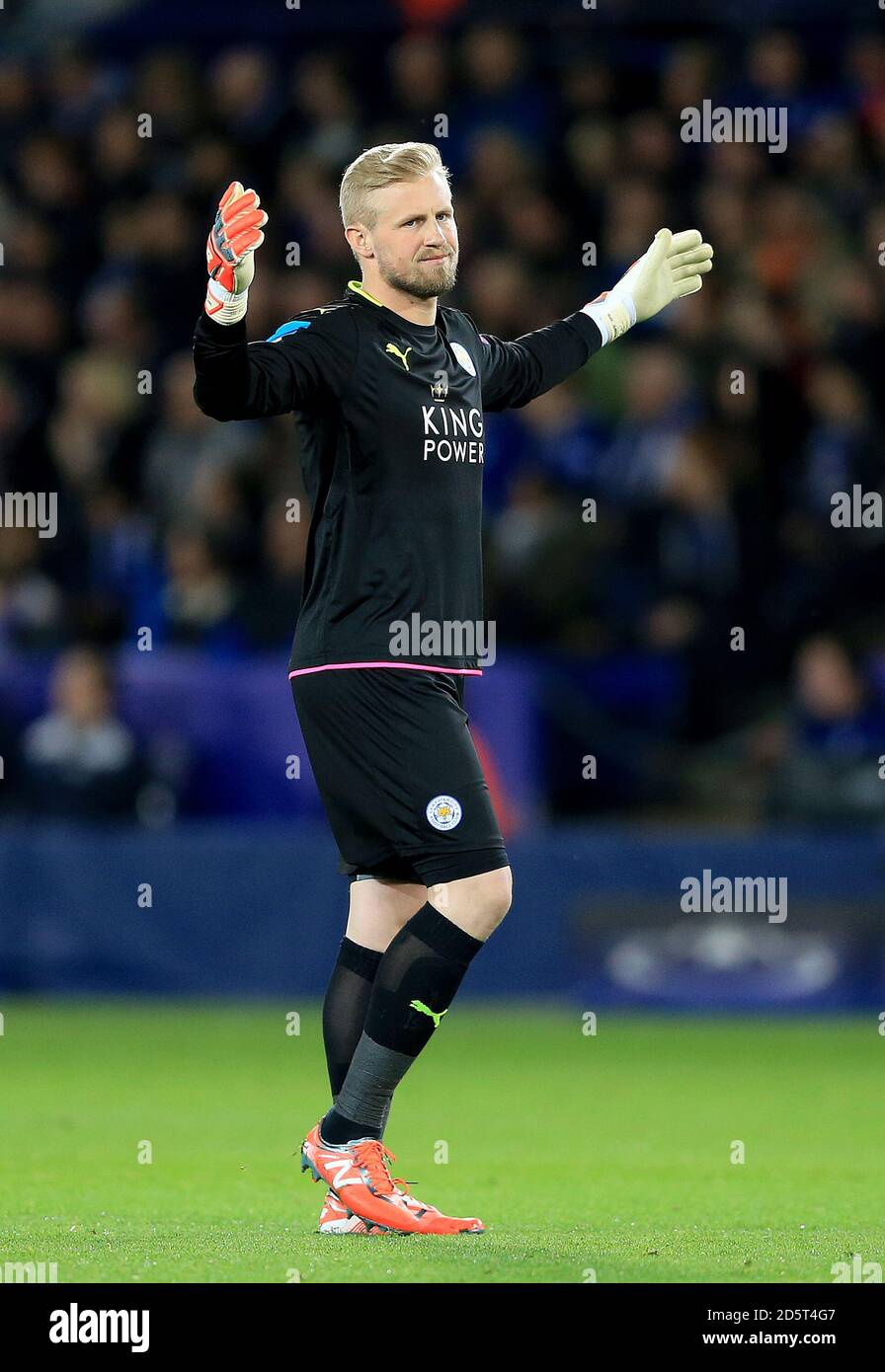 Leicester City goalkeeper Kasper Schmeichel Stock Photo - Alamy