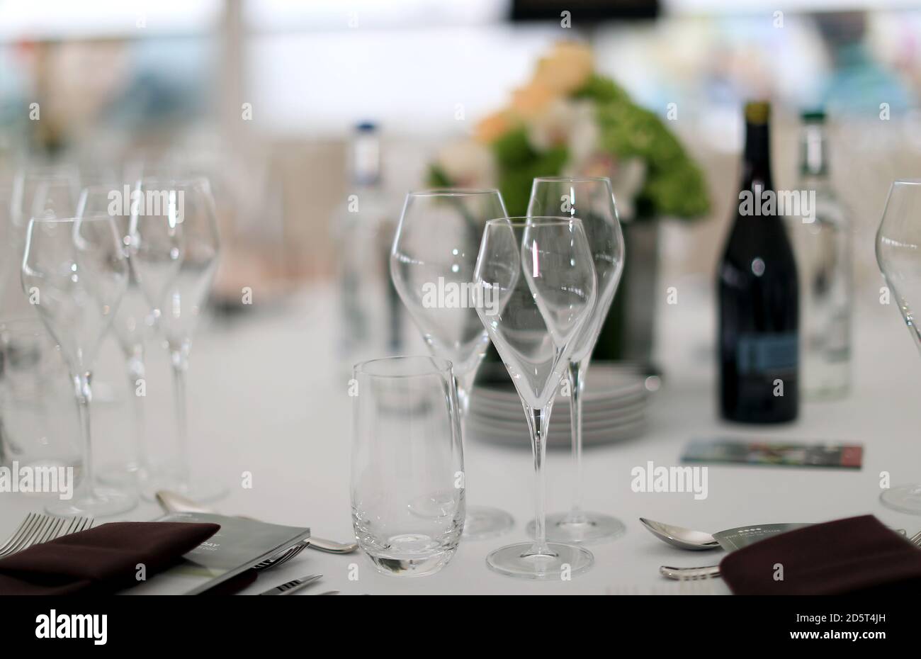Table settings in The Chez Roux Restaurant during day one of the 2017 ...