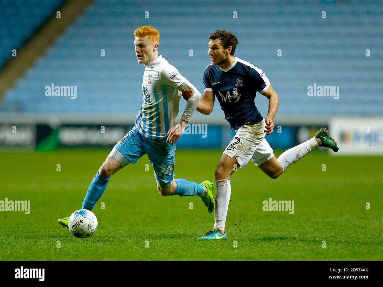 Coventry City's Ryan Haynes (left) and Southend's Will Atkinson battle ...