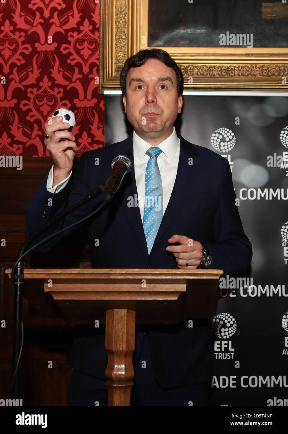 MP Andrew Griffiths speaks during the EFL Community Awards Stock Photo ...