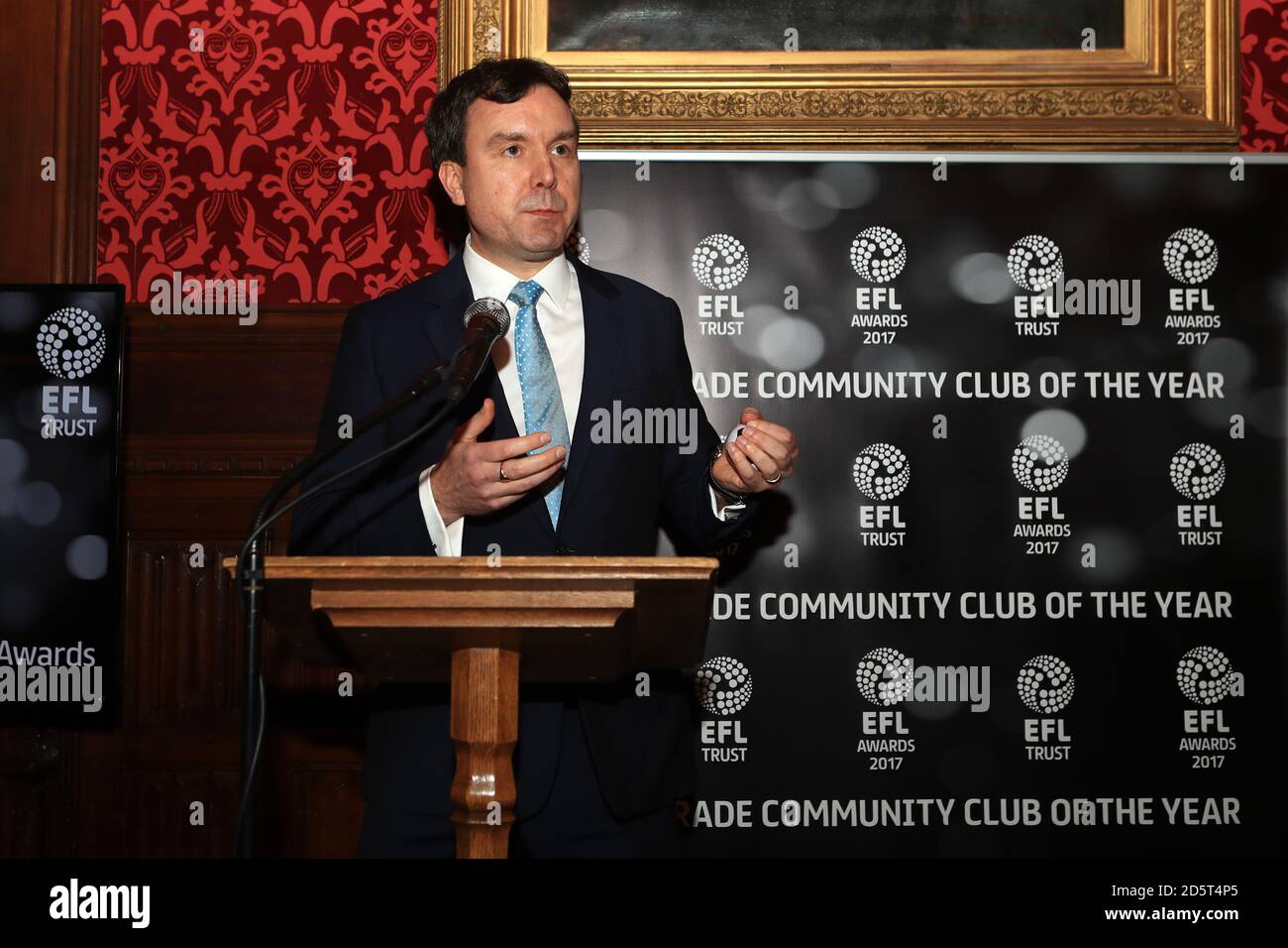 MP Andrew Griffiths speaks during the EFL Community Awards Stock Photo ...