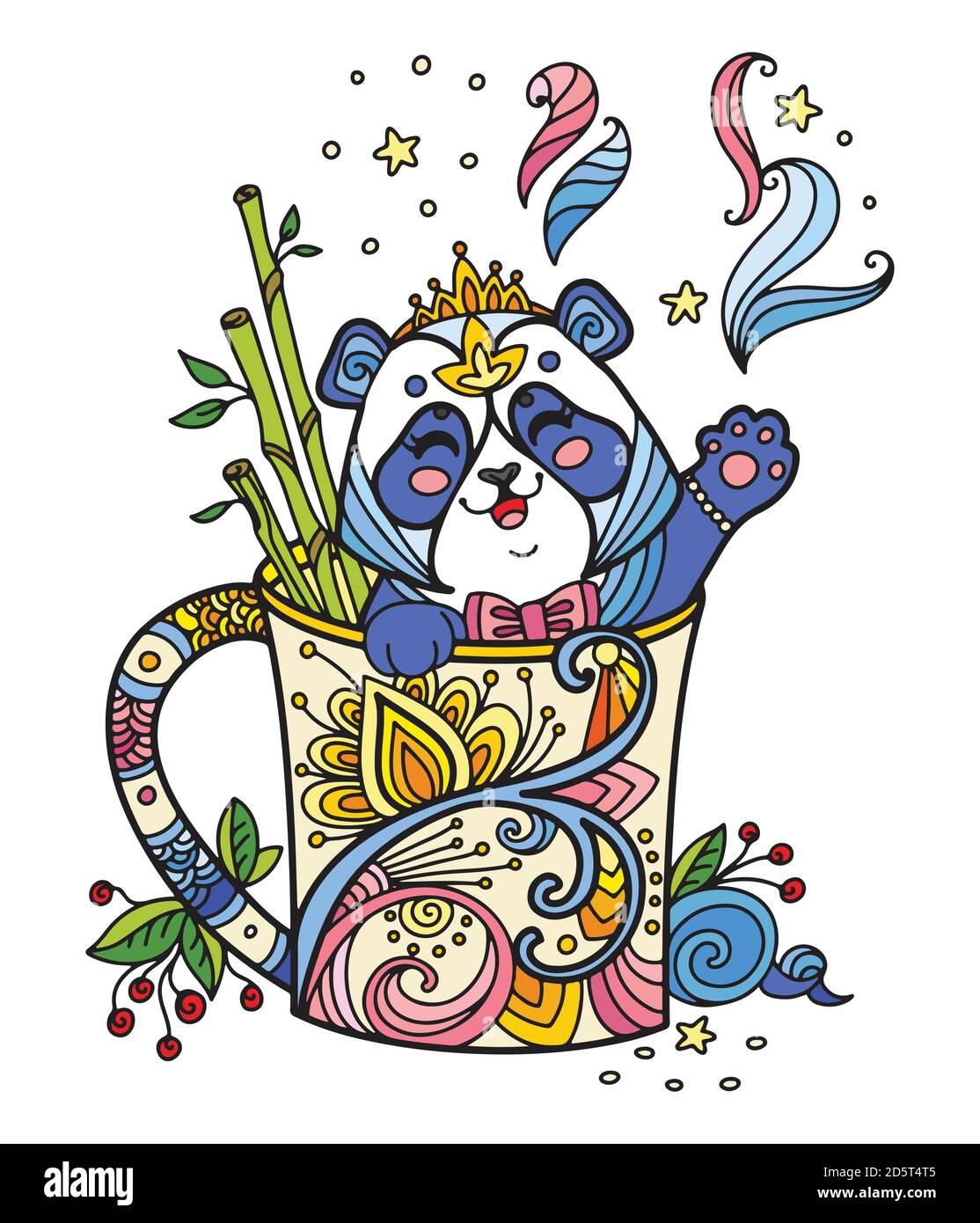 Panda kawaii cartoon Stock Vector Images - Alamy