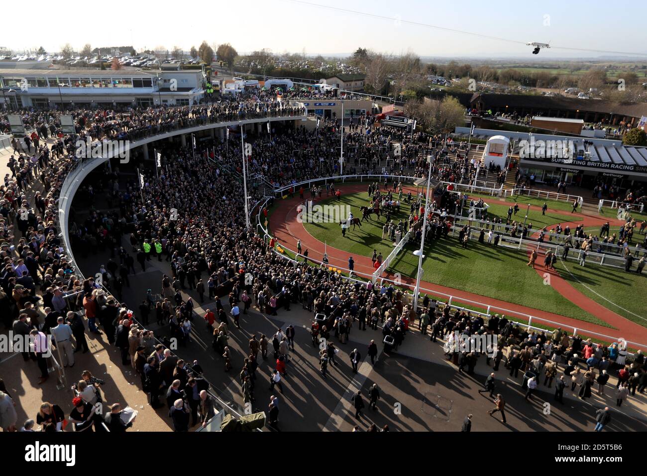 A general view of the parade ring during Ladies Day of the 2017 ...