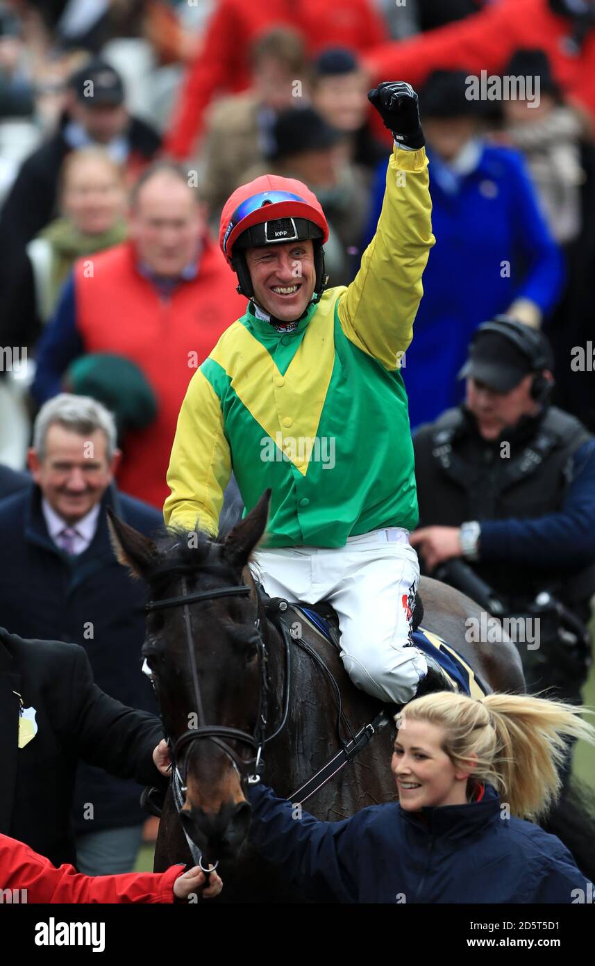 Robbie Power celebrates on Sizing John as they are led in to the ...