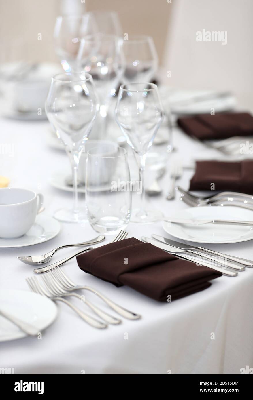Table place settings at Chez Roux Restaurant during Ladies Day of the ...