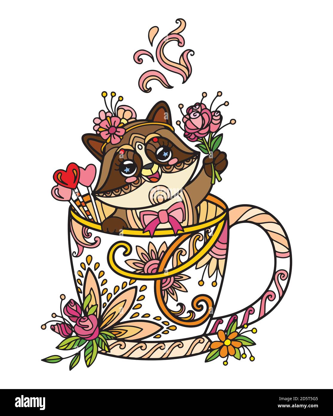 Cute racoon character funny Cut Out Stock Images & Pictures - Alamy