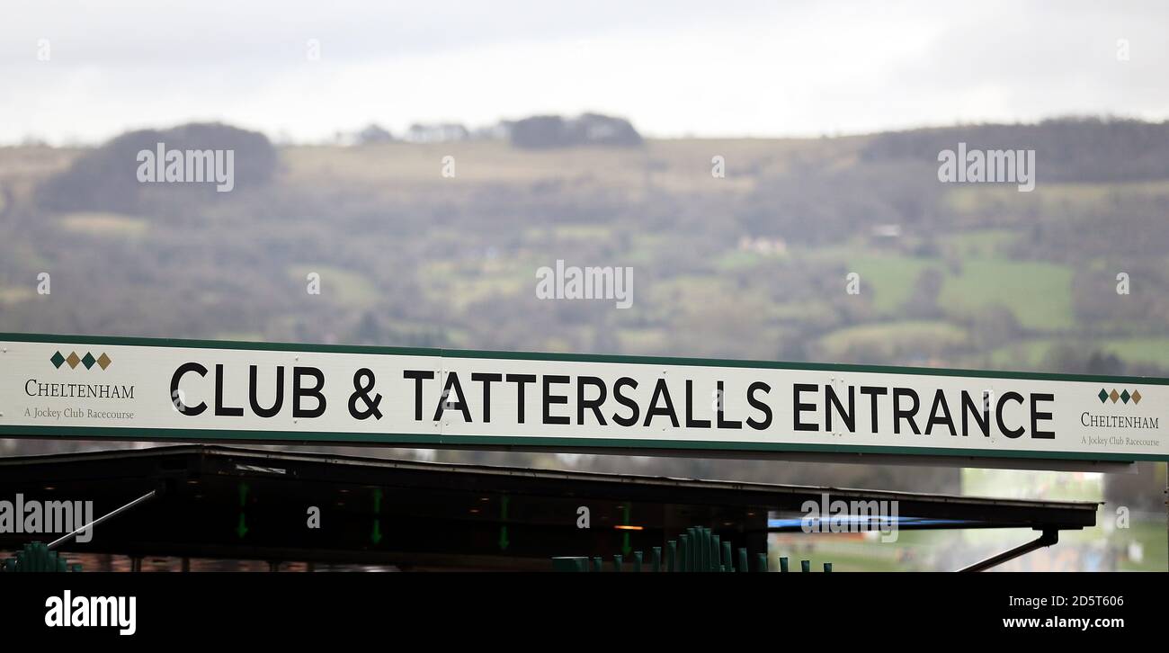 The Club and Tattersalls entrance during Gold Cup Day of the 2017 ...