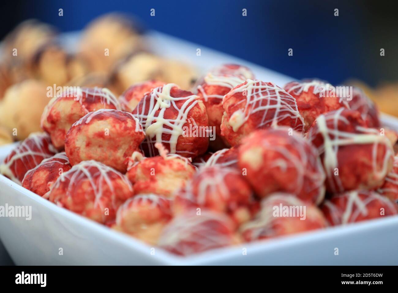 A general view of food ready to be served in the Paddock View ...
