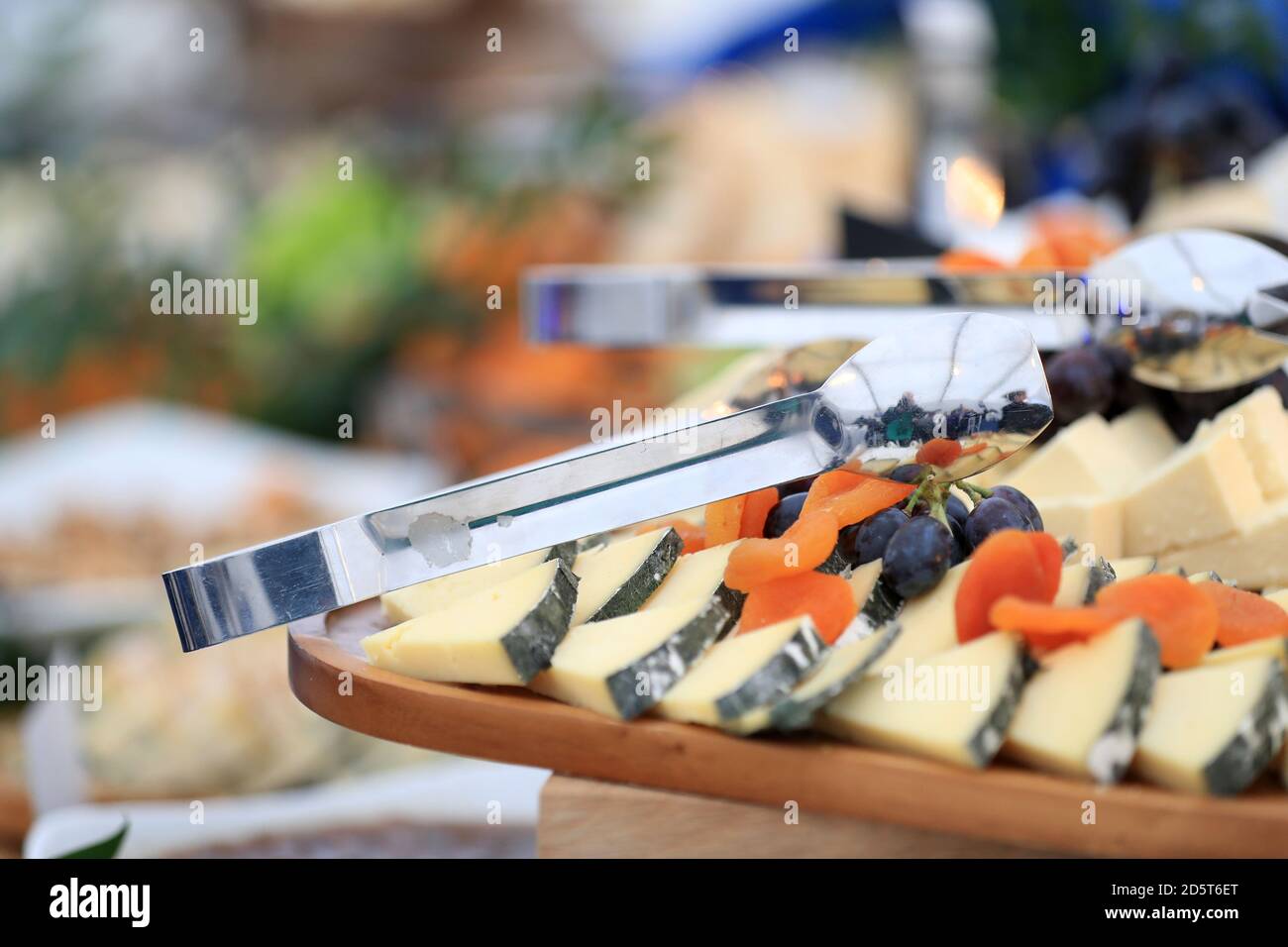 A general view of food ready to be served in the Paddock View ...
