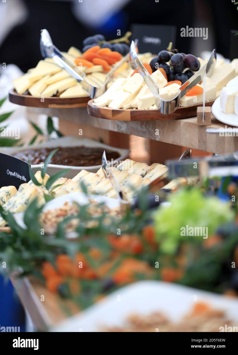 A general view of food ready to be served in the Paddock View ...
