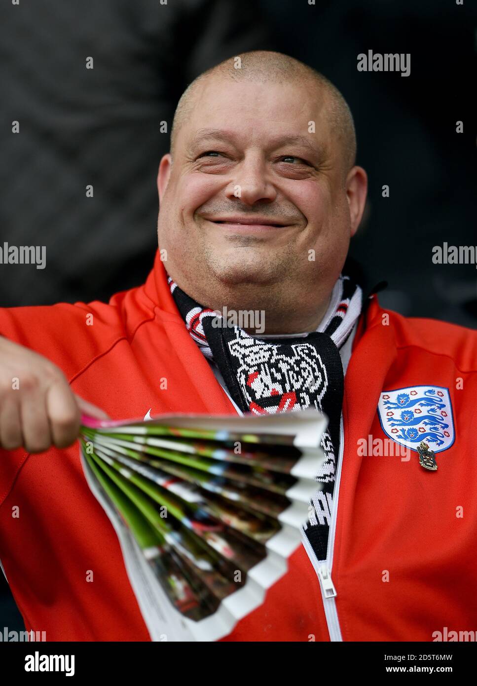 A Fulham fan in the stands Stock Photo - Alamy