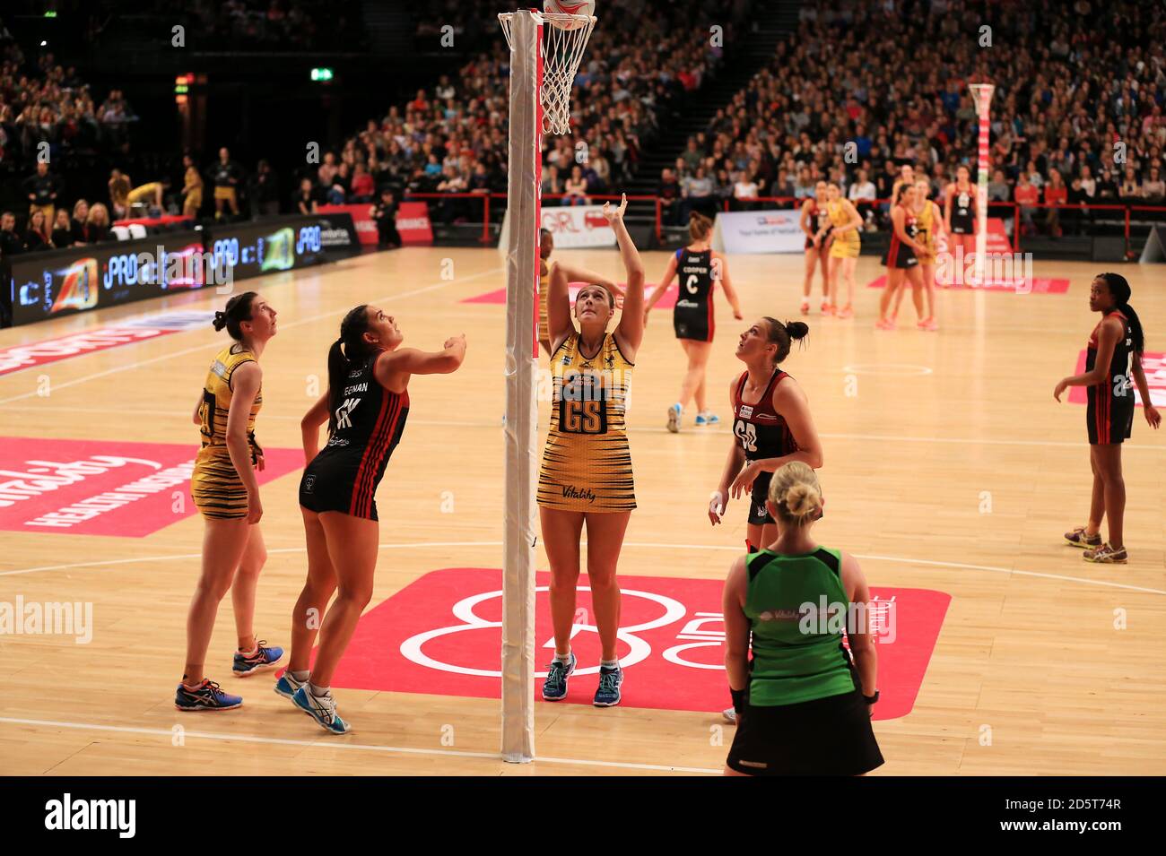 Wasps Netball George Fisher (centre) in action Stock Photo - Alamy