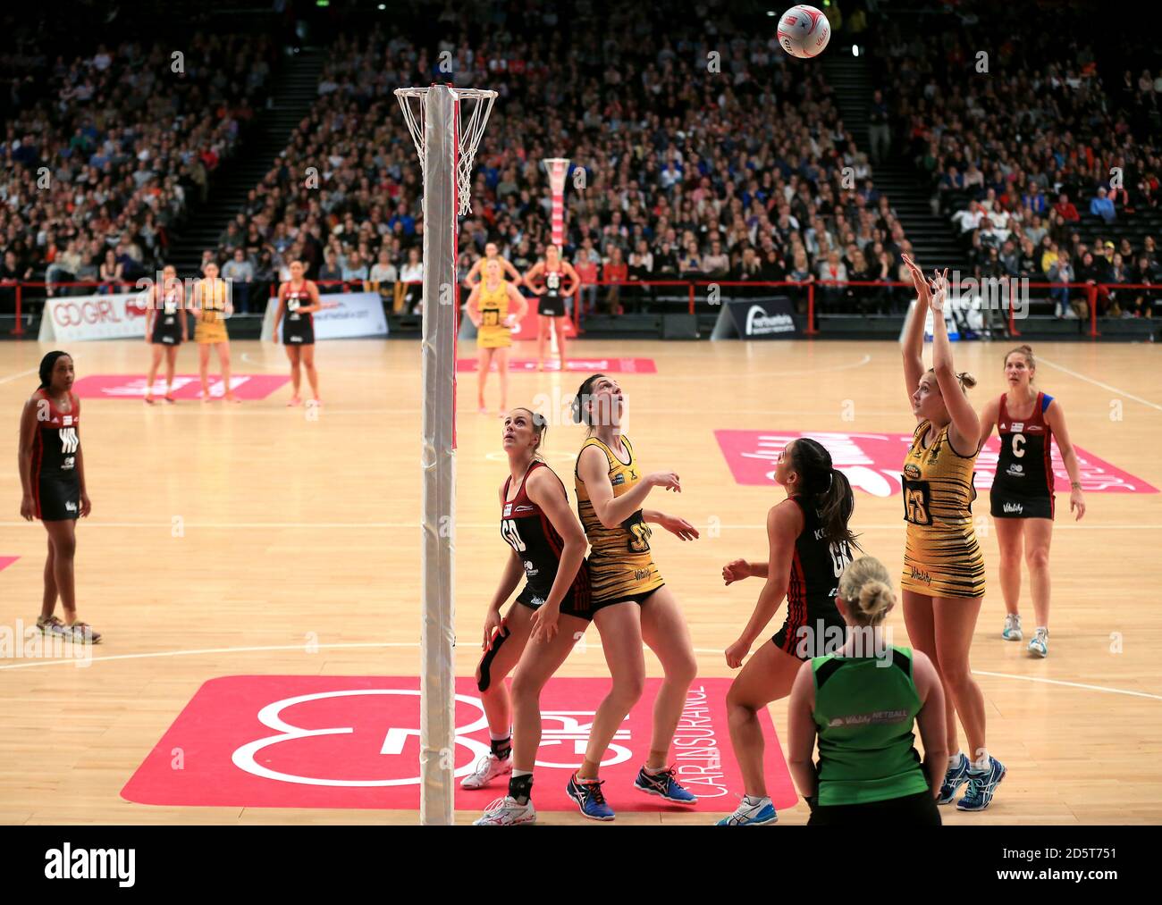 Wasps Netball George Fisher (right) in action Stock Photo - Alamy