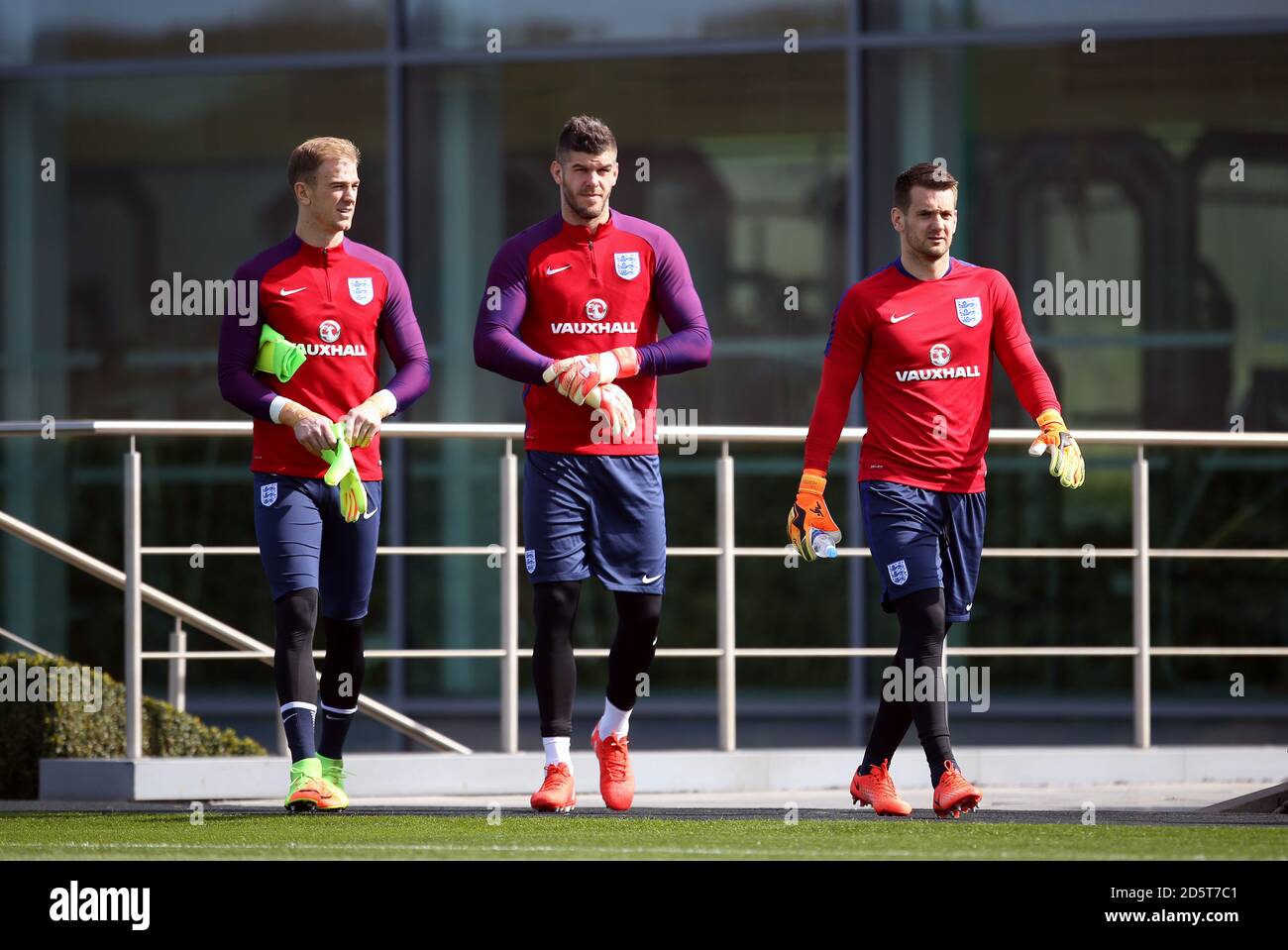England goalkeepers (Left-Right) Joe Hart, Fraser Forster and Tom ...