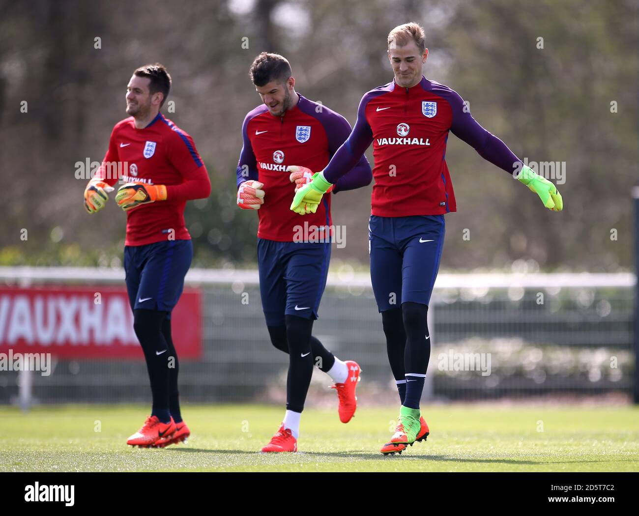 England goalkeepers (Right-Left) Joe Hart, Fraser Forster and Tom ...