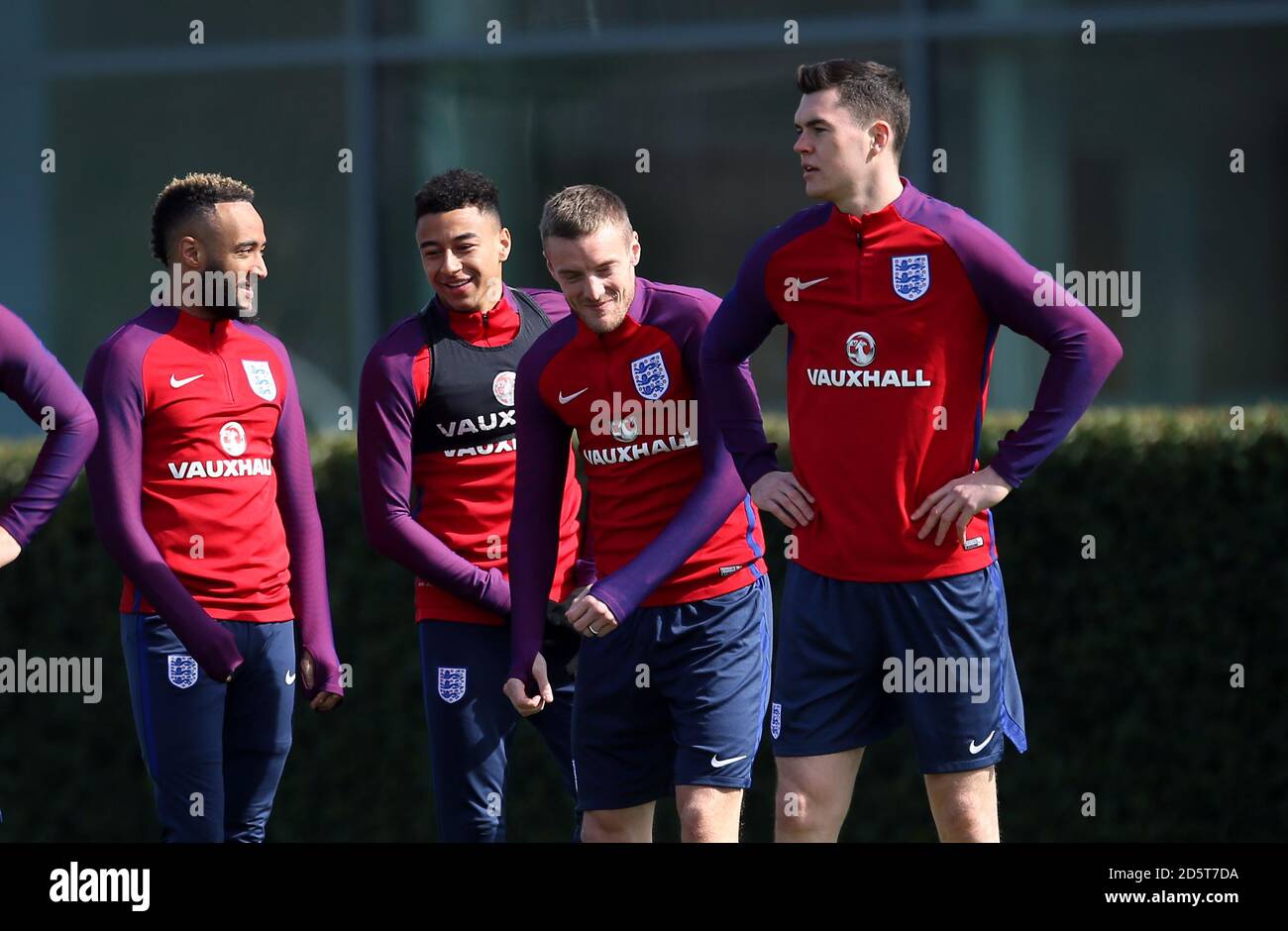 England's (left-right) Nathan Redmond, Jesse Lingard, Jamie Vardy and ...