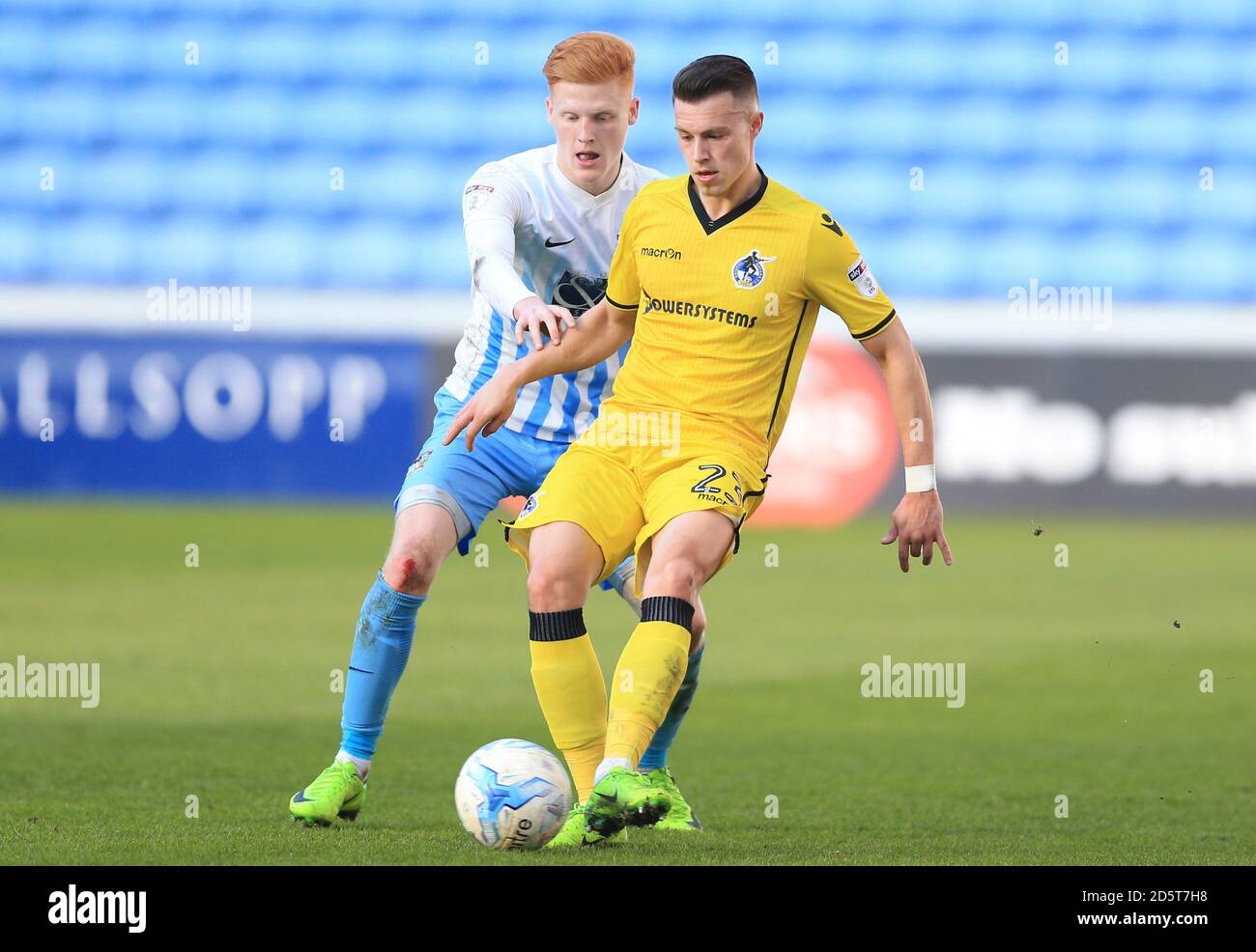 Coventry City's Ryan Haynes (left) and Bristol Rovers' Billy Bodin ...
