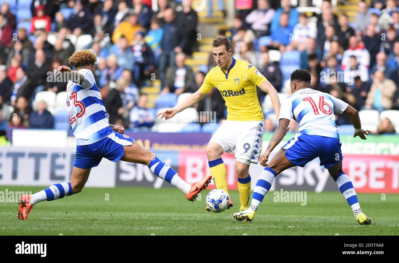Reading's Danny Williams and Leeds United's Chris Wood in action Stock ...