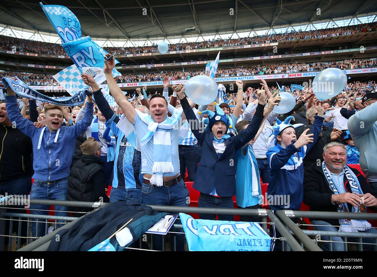 Coventry City fans celebrate their side victory Stock Photo - Alamy