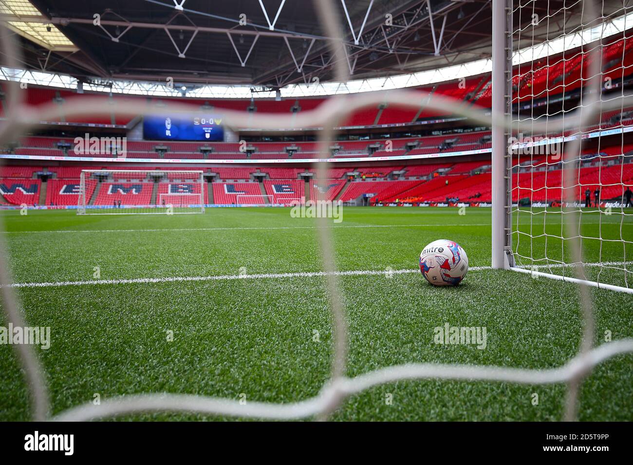 Mitre footballs on the pitch prior to the match Stock Photo - Alamy