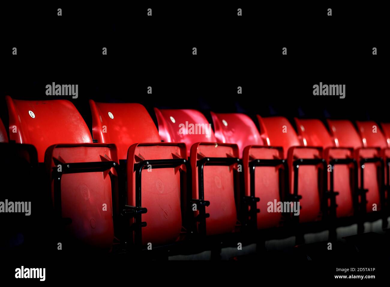 Seats in the Doug Ellis stand before kick-off Stock Photo - Alamy