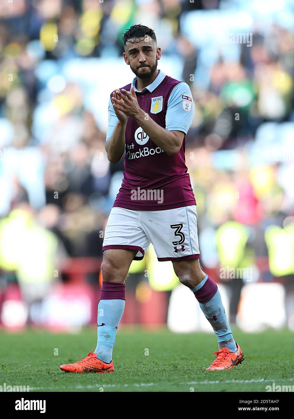Aston Villa's Neil Taylor applauds the fans after the final whistle ...
