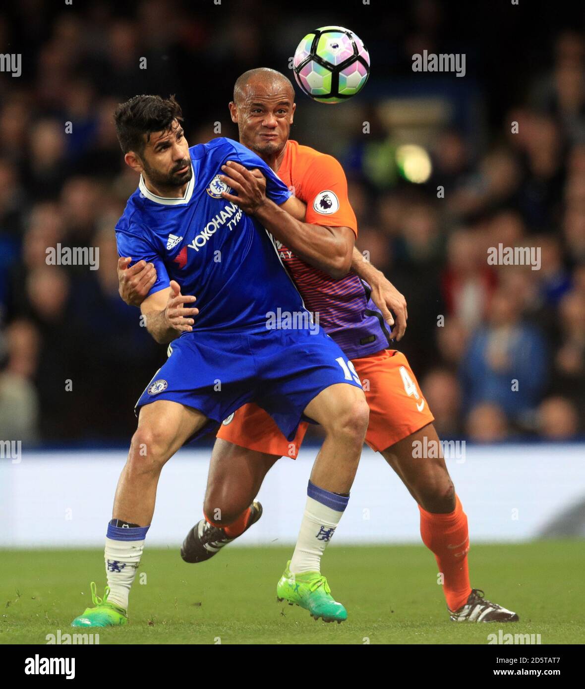 Chelsea's Diego Costa and Manchester City's Vincent Kompany battle for ...