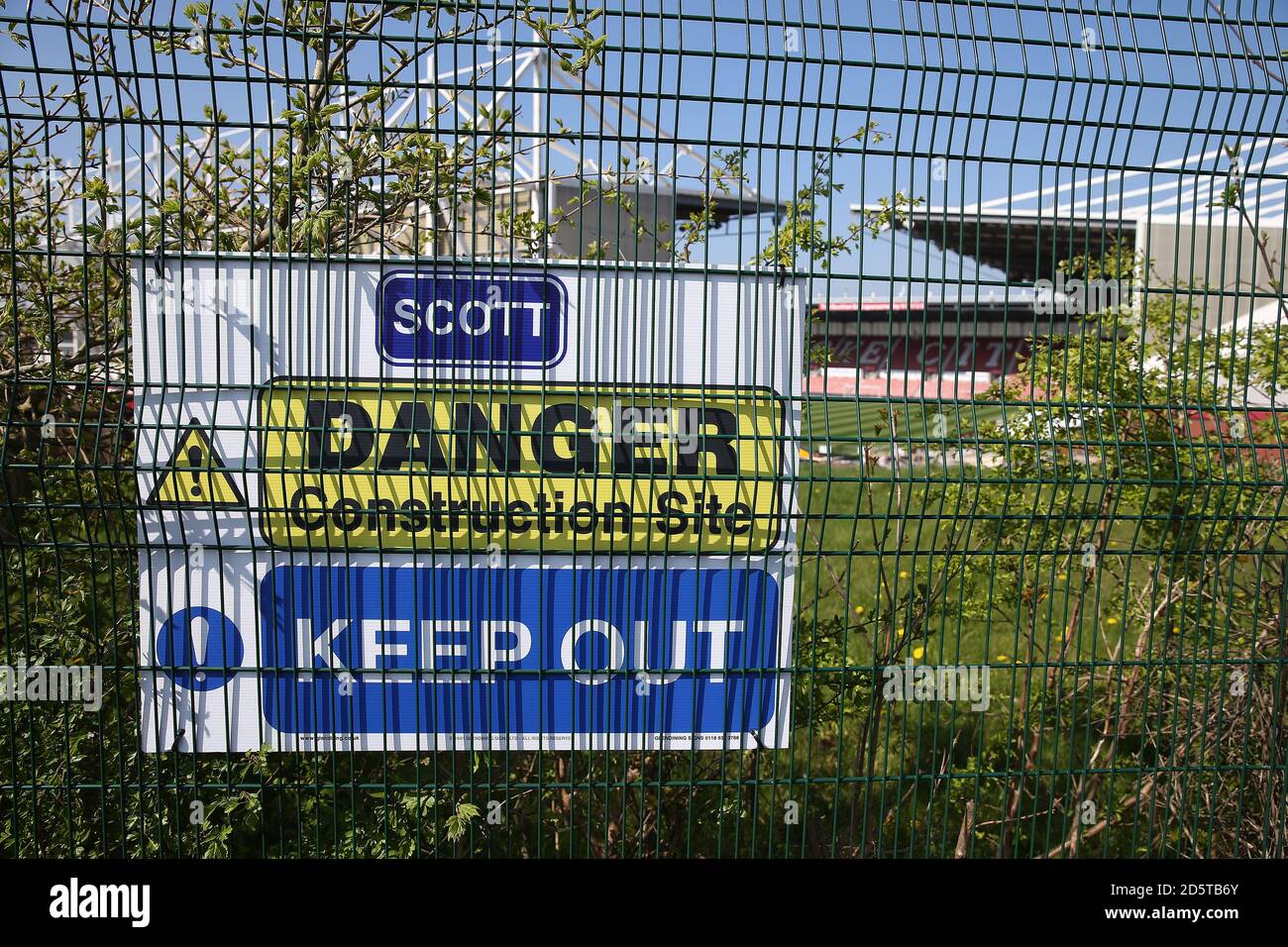 Warning signage outside the stadium before Stoke City's and Liverpool's ...