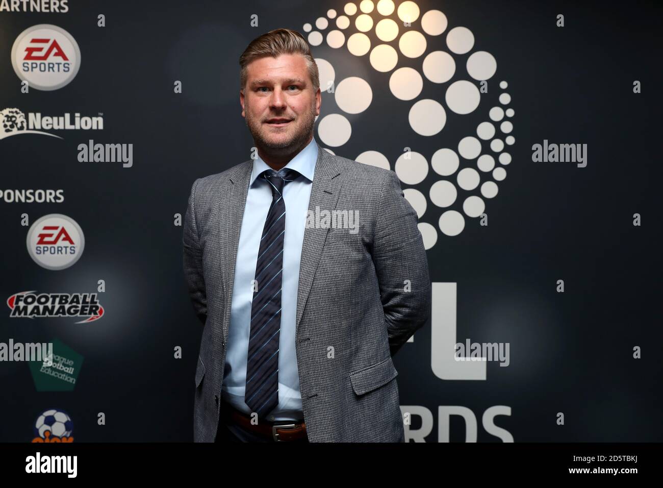 Karl Robinson attending the EFL awards at the London Hilton, Park Lane ...