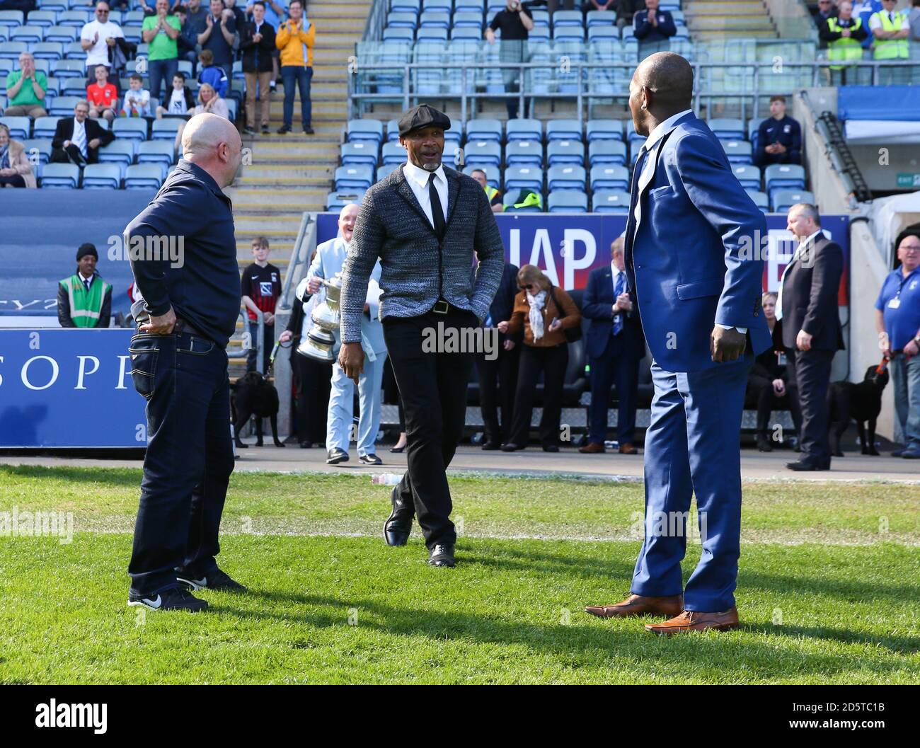 Former Coventry City players Micky Gynn (left) Cyrille Regis and David ...