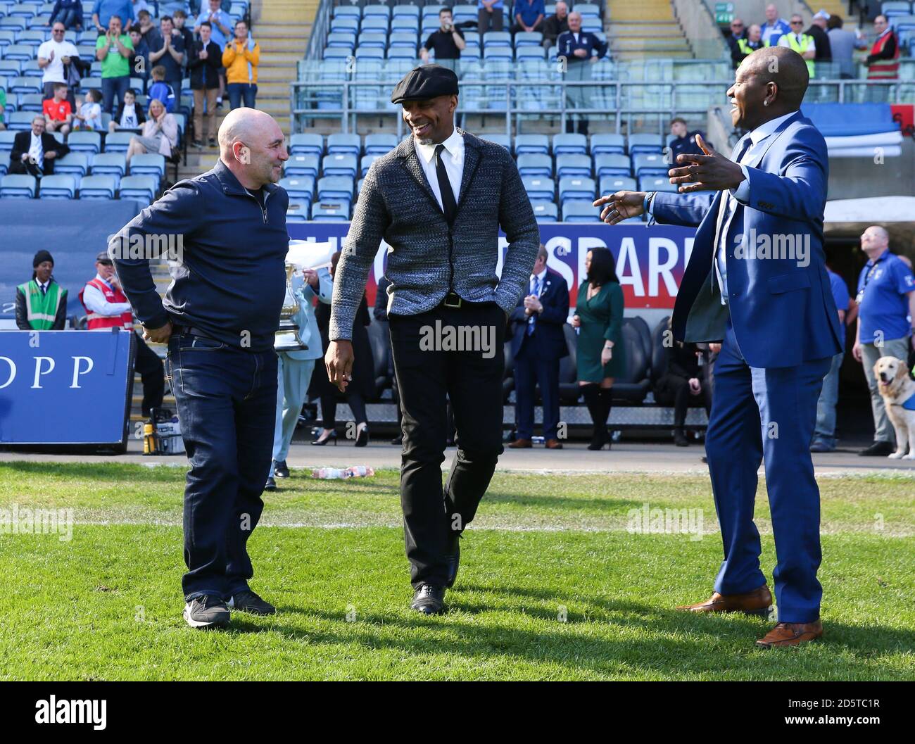 Former Coventry City players Micky Gynn (left) Cyrille Regis and David ...