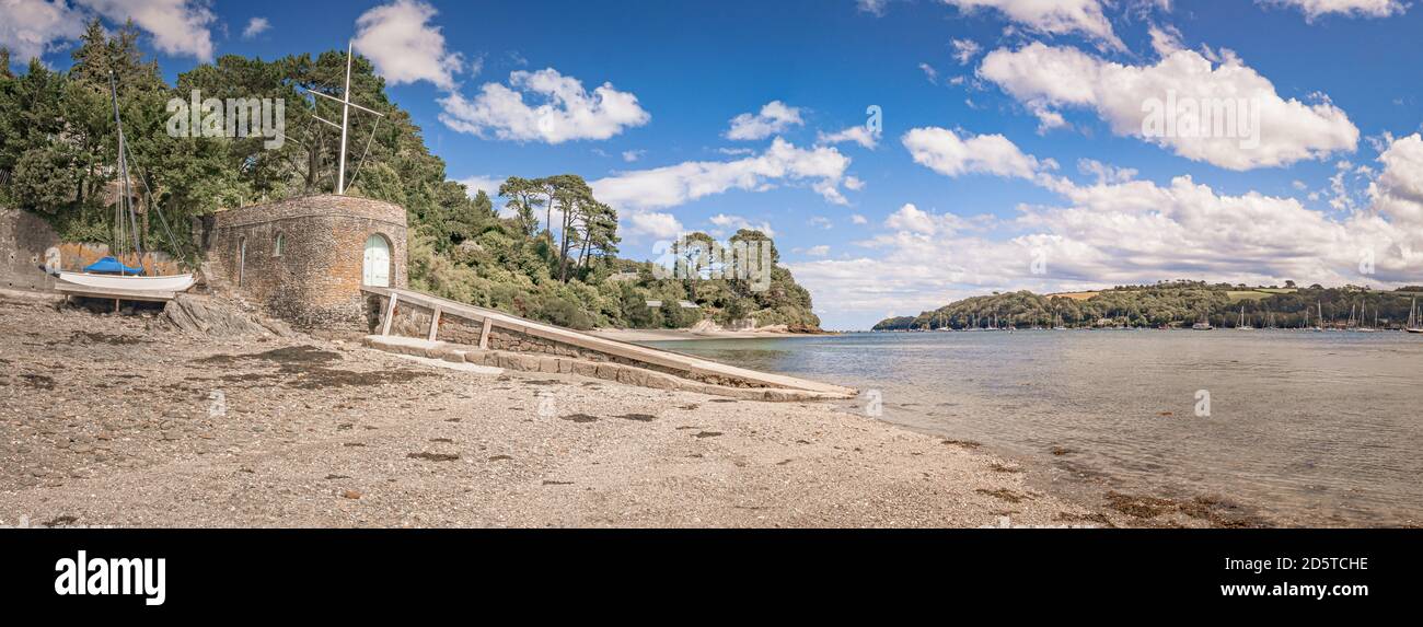 Aerial photography of the Helford Passage, Cornwall, England Stock ...