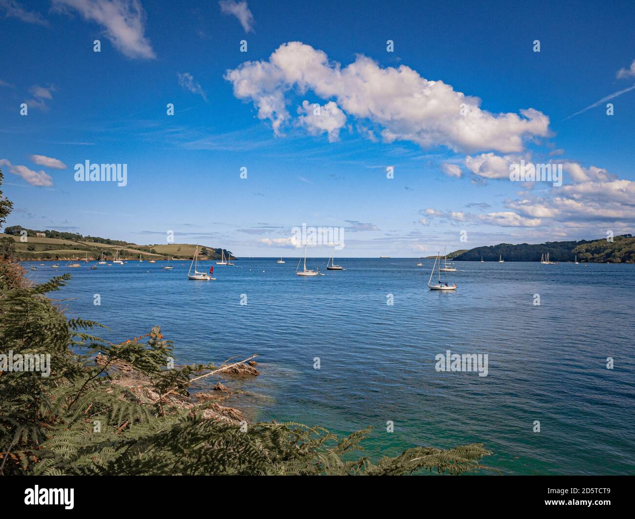 Aerial photography of the Helford Passage, Cornwall, England Stock ...