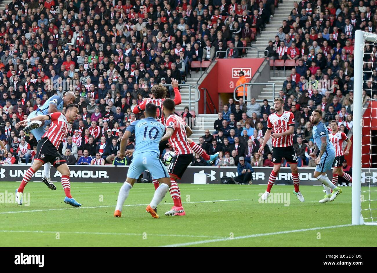 Manchester City's Vincent Kompany scores his side's first goal of the ...