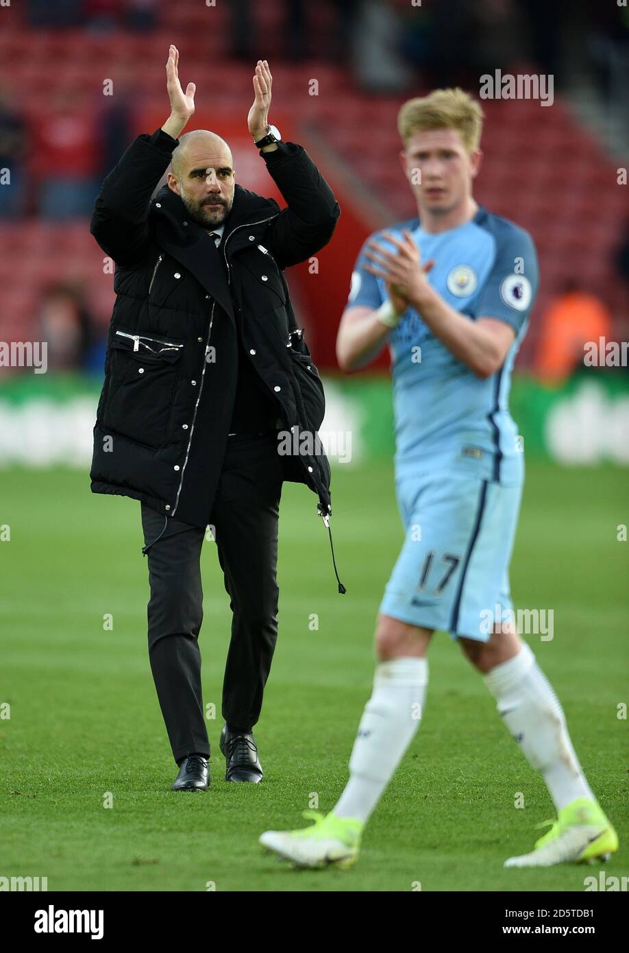 Manchester City Manager Pep Guardiola Celebrates After The Final